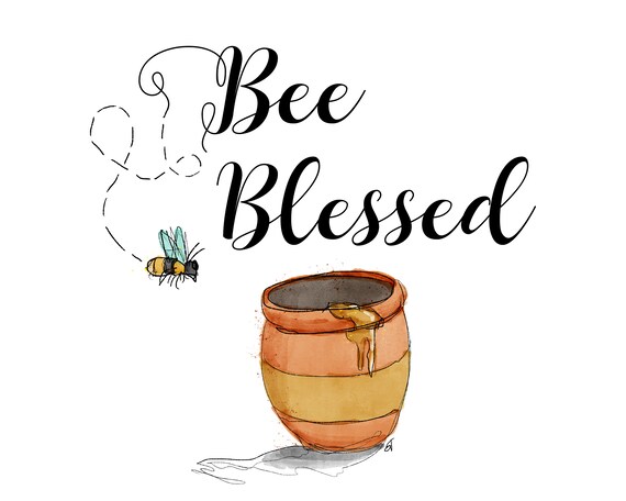 Original 8x10 Art Print Bee Blessed | Etsy