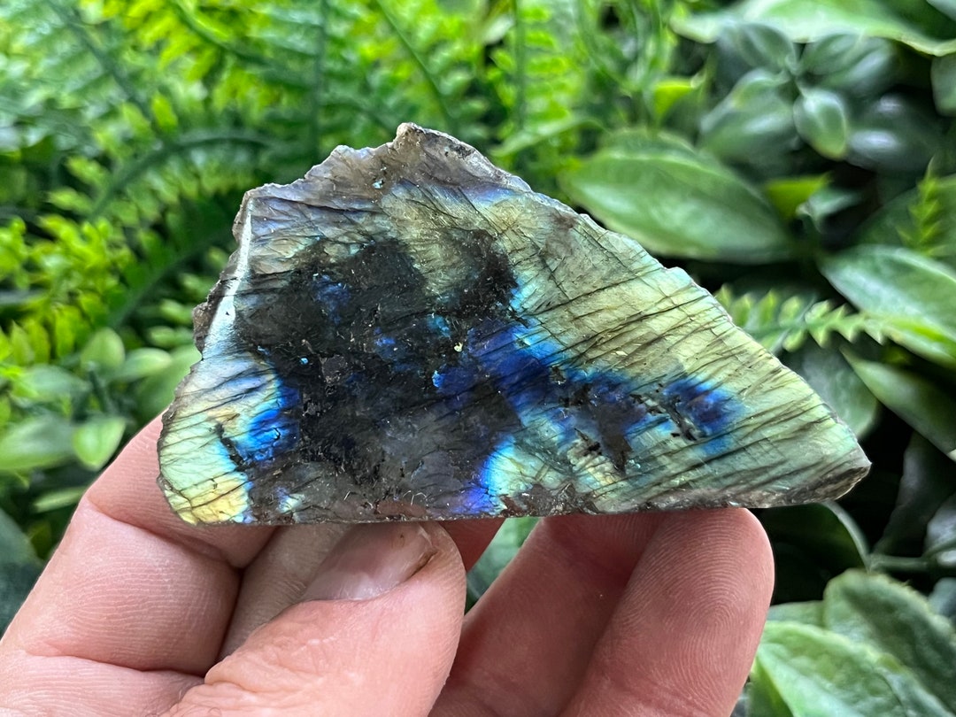 LABRADORITE Natural , Decorative Slab Crystal Grid Polished Labradorite ...