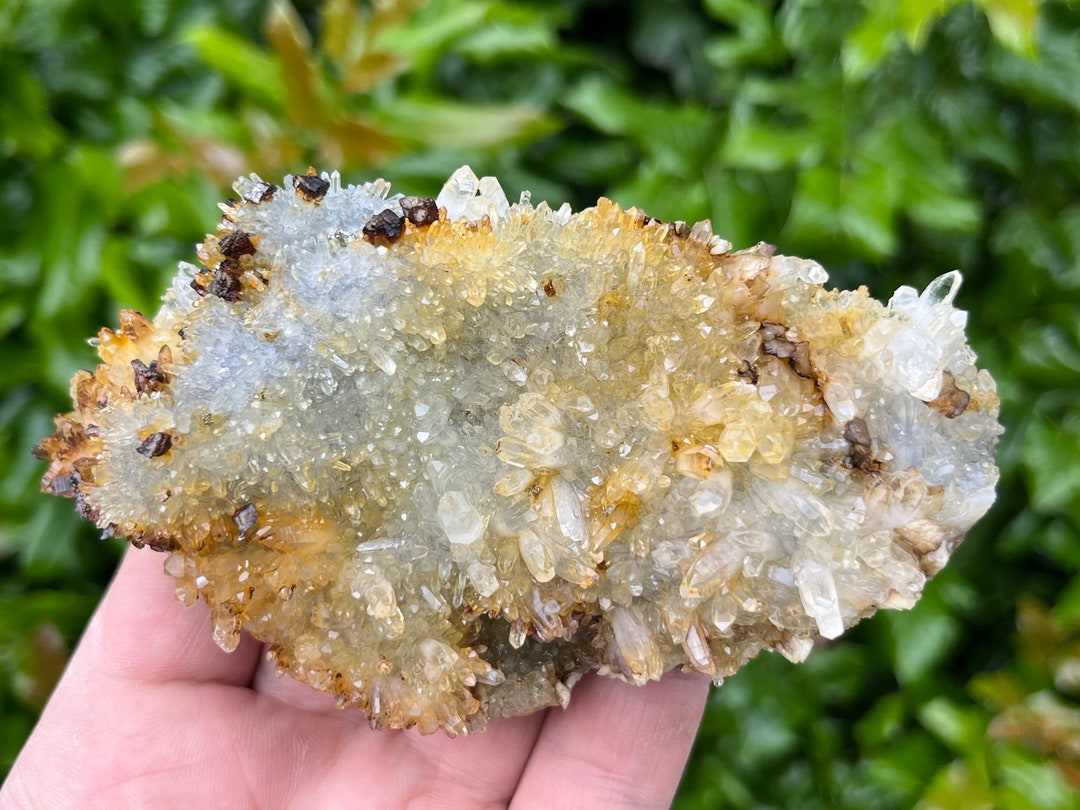 Quartz Limonite Calcite Madan Bulgaria Natural Crystal Crystal Minerals ...