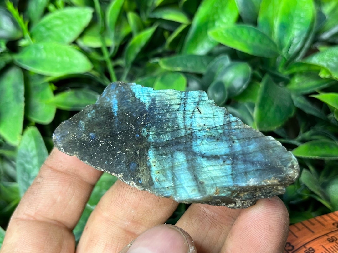 LABRADORITE Natural , Decorative Slab Crystal Grid Polished Labradorite ...