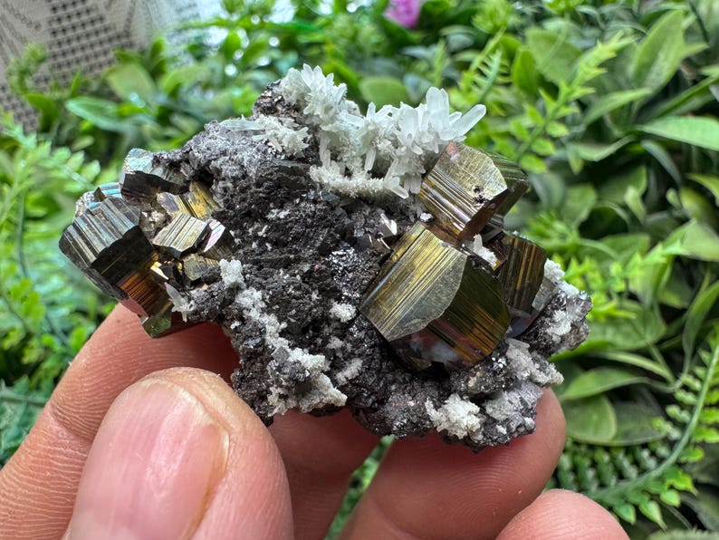 Quartz Calcite Pyrite Sphalerite Specimen, Madan Bulgaria Mineral - Etsy UK