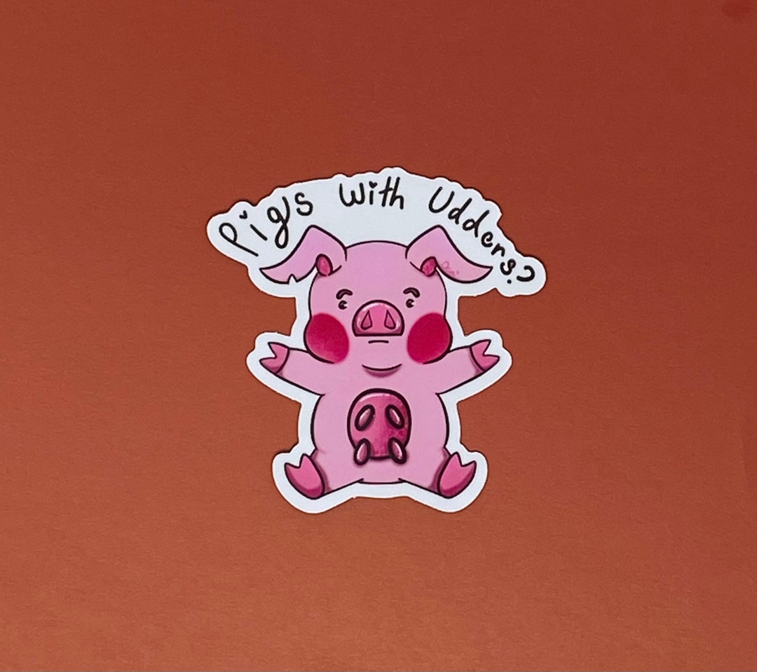 Pig Waterproof Sticker | Pigs With Udders Stickers | Cute Pig ...