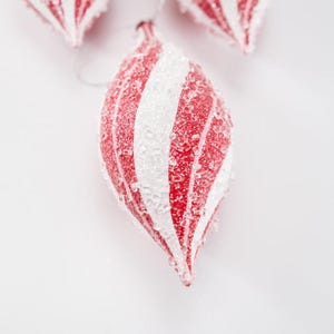 Sugar Peppermint Christmas Finial Ornament 7” Box of 3 - Etsy