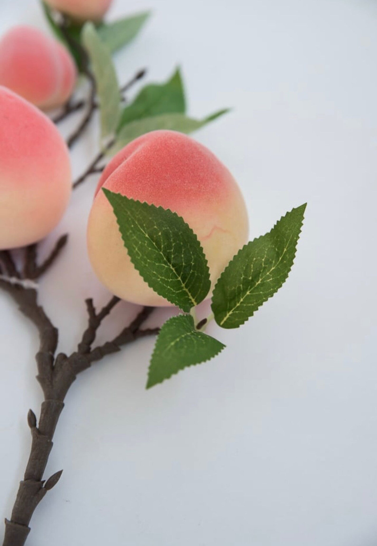 Artificial Peaches Stems, Peach Spray, Faux Fruit, Artificial Peaches ...