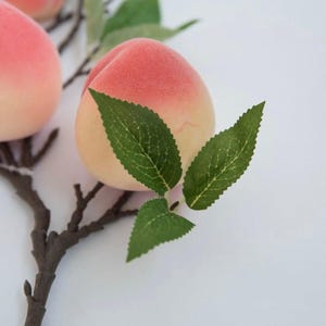 Artificial Peaches Stems, Peach Spray, Faux Fruit, Artificial Peaches ...