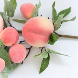 Artificial Peaches Stems, Peach Spray, Faux Fruit, Artificial Peaches ...