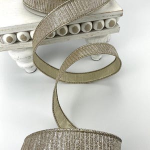 Farrisilk Platinum Trim Christmas Ribbon, Platinum Wired Ribbon ...