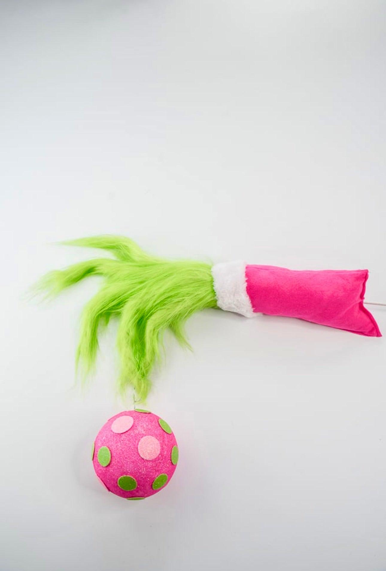 Fluffy Monster Hand Holding Polka Dot Ornament, Bendable Fingers - Etsy