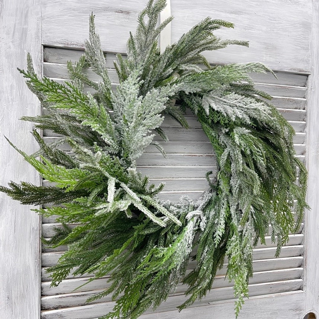 Norfolk Pine Wreath, Christmas Wreath, Faux Norfolk Pine Wreath With ...