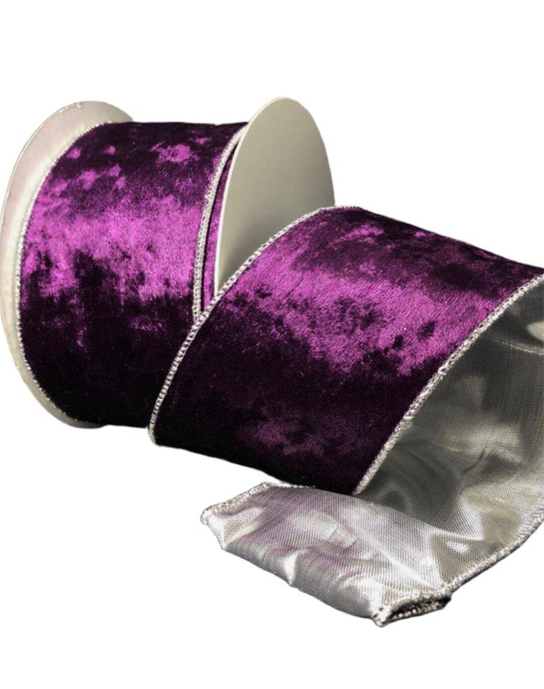Purple Velvet Ribbon, Plum and Silver Velvet Ribbon, Plum Velvet Wired ...