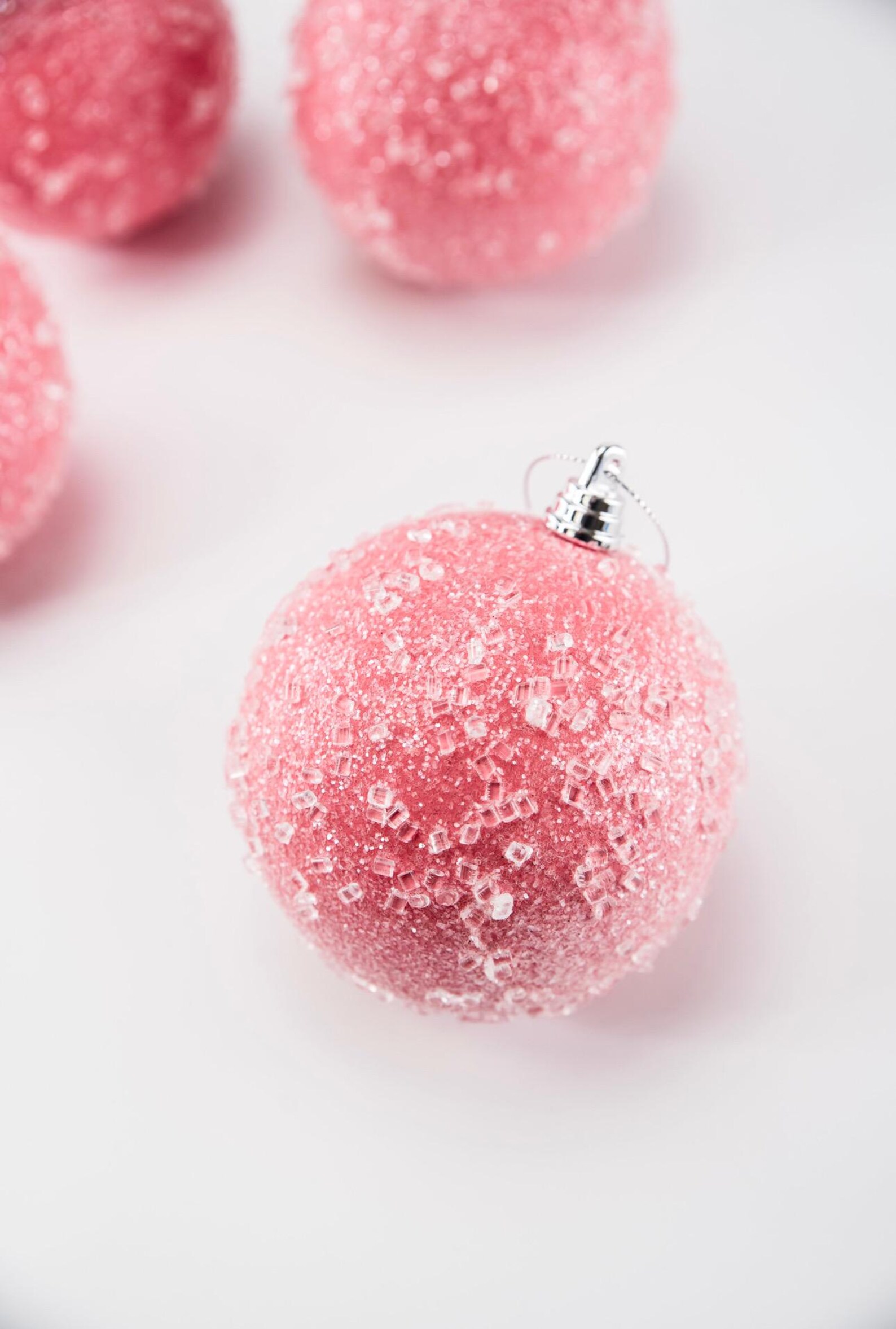 Pink Christmas Ornaments, Bubblegum Pink Ball Ornaments - Box of 4 - 4 ...