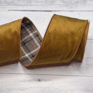 Brown Faux Suede Ribbon, Brown Christmas Wired Ribbon for Tree 4, Plaid ...