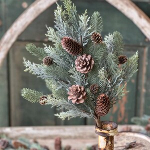 Artificial Blue Spruce Pine Bush, Atlas Pine and Cone Bush, Mixed Cedar ...