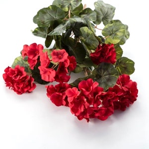 Red Geraniums, Artificial Geraniums Plant, Artificial Geraniums Flower ...