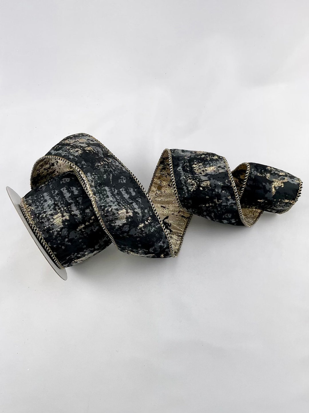 Charcoal and Champagne Ribbon Gray Black and Champagne - Etsy