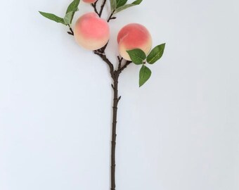 Artificial Peaches Stems, Peach Spray, Faux Fruit, Artificial Peaches ...