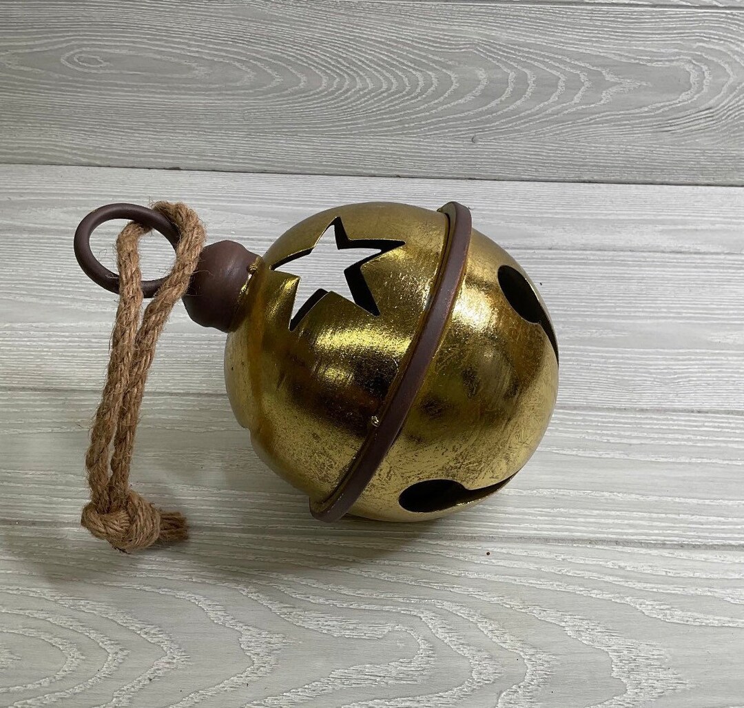 Jingle Bell Ornaments, Antique Gold Bells, Faux Vintage Bells, Rustic ...