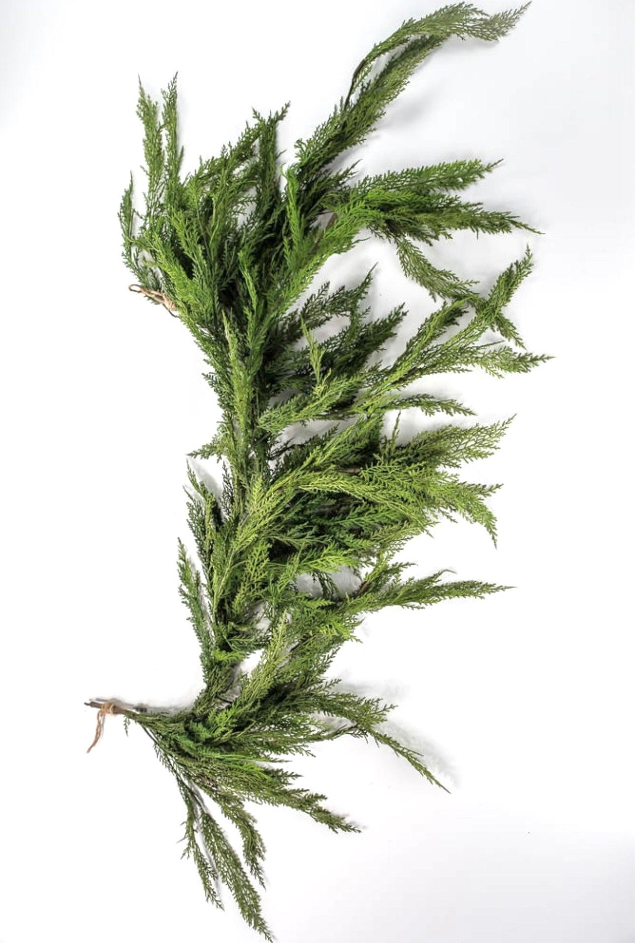 Hanging Cedar Garland Piece, Natural Touch Dripping Cedar Garland 40 ...