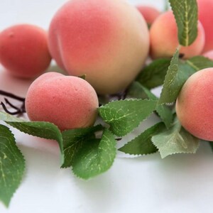 Artificial Peaches Stems, Peach Spray, Faux Fruit, Artificial Peaches ...