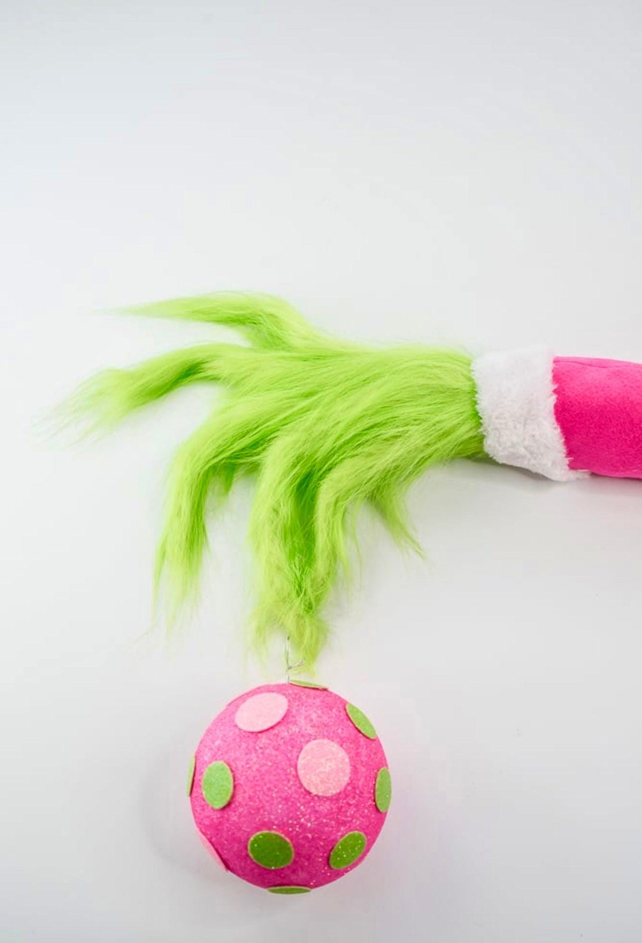 Fluffy Monster Hand Holding Polka Dot Ornament, Bendable Fingers - Etsy