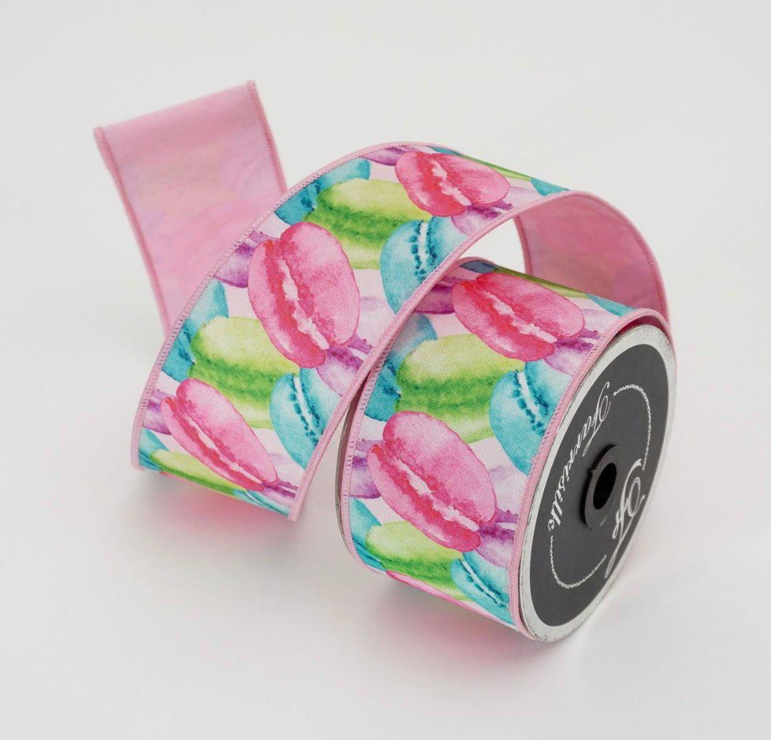 Pastel Macarons Ribbon, 2.5 Candyland Ribbon, Farrisilk Christmas ...