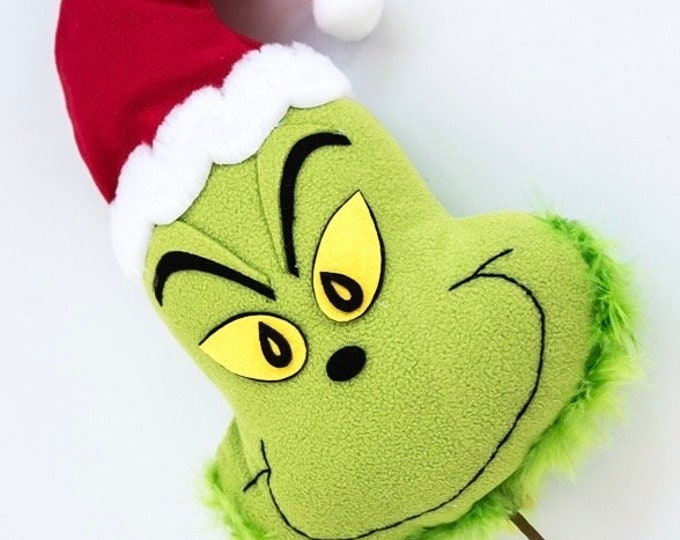 Green Monster Head, Bright Green Christmas Ornament for Tree, Green ...