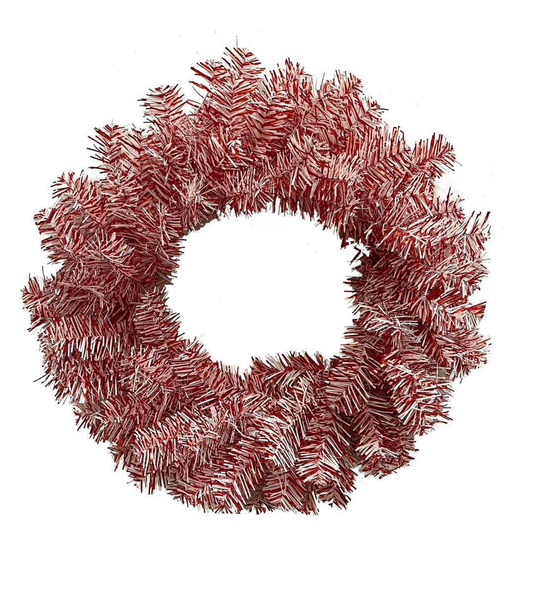 Red and White Pine Wreath Base, Christmas Wreath Base, Pine Base, Red ...