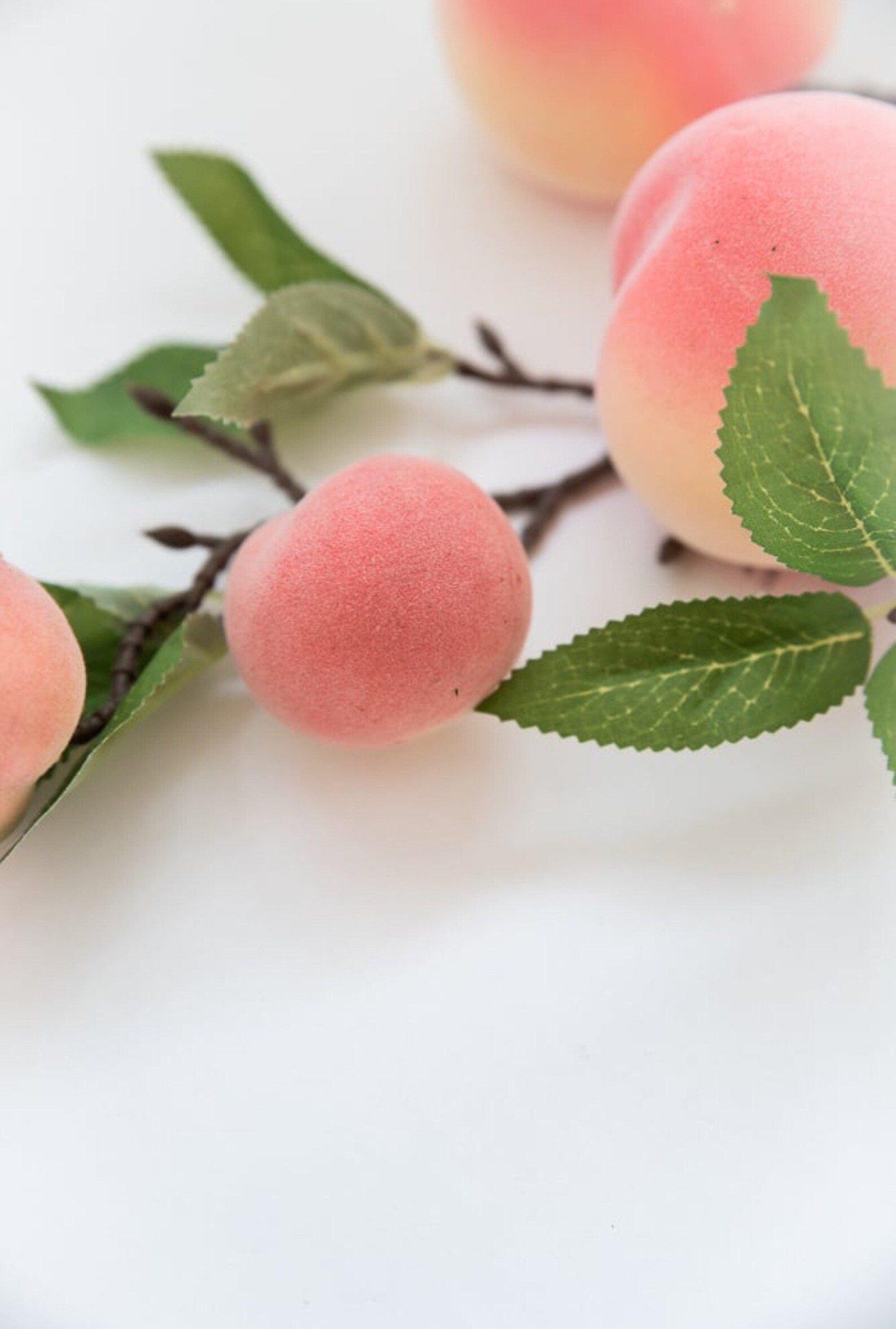 Artificial Peaches Stems, Peach Spray, Faux Fruit, Artificial Peaches ...