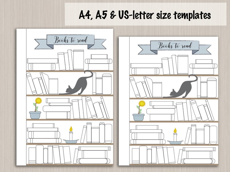 Bullet journal template : reading planner template reading log | Etsy