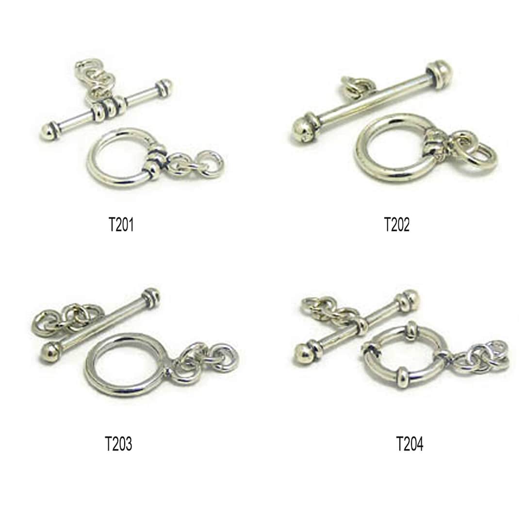 2 Set of Sterling Silver Toggles, Bali Silver Toggles, Bali Style ...