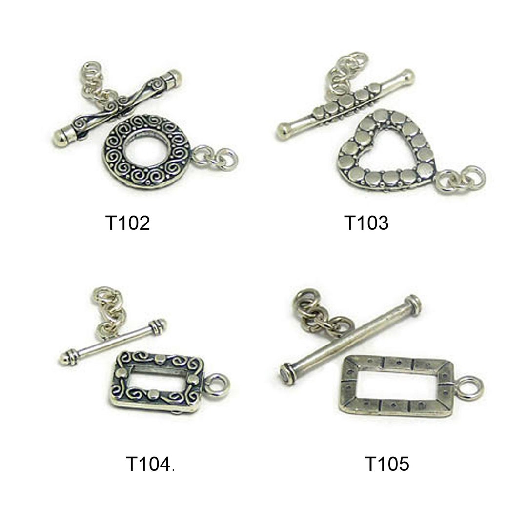 1 Set of Sterling Silver Toggles, Bali Silver Toggles, Bali Style ...