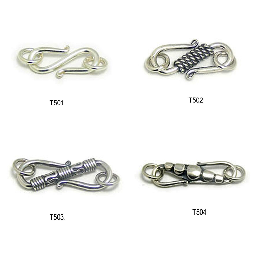 2 Pcs of Bali Sterling Silver S Clasps Toggles, Handmade Bali Style ...