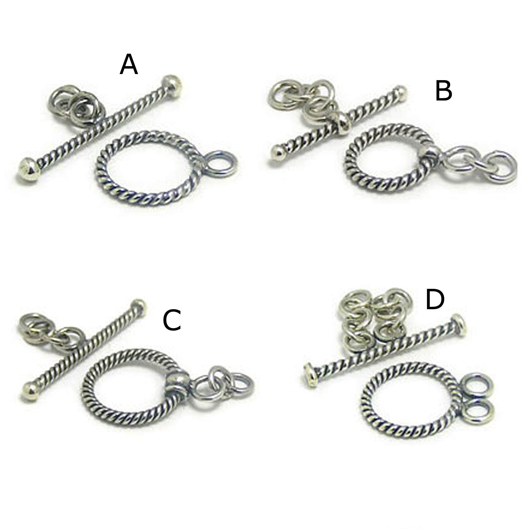 1 Set of Sterling Silver Toggles, Bali Silver Toggles, Bali Style ...