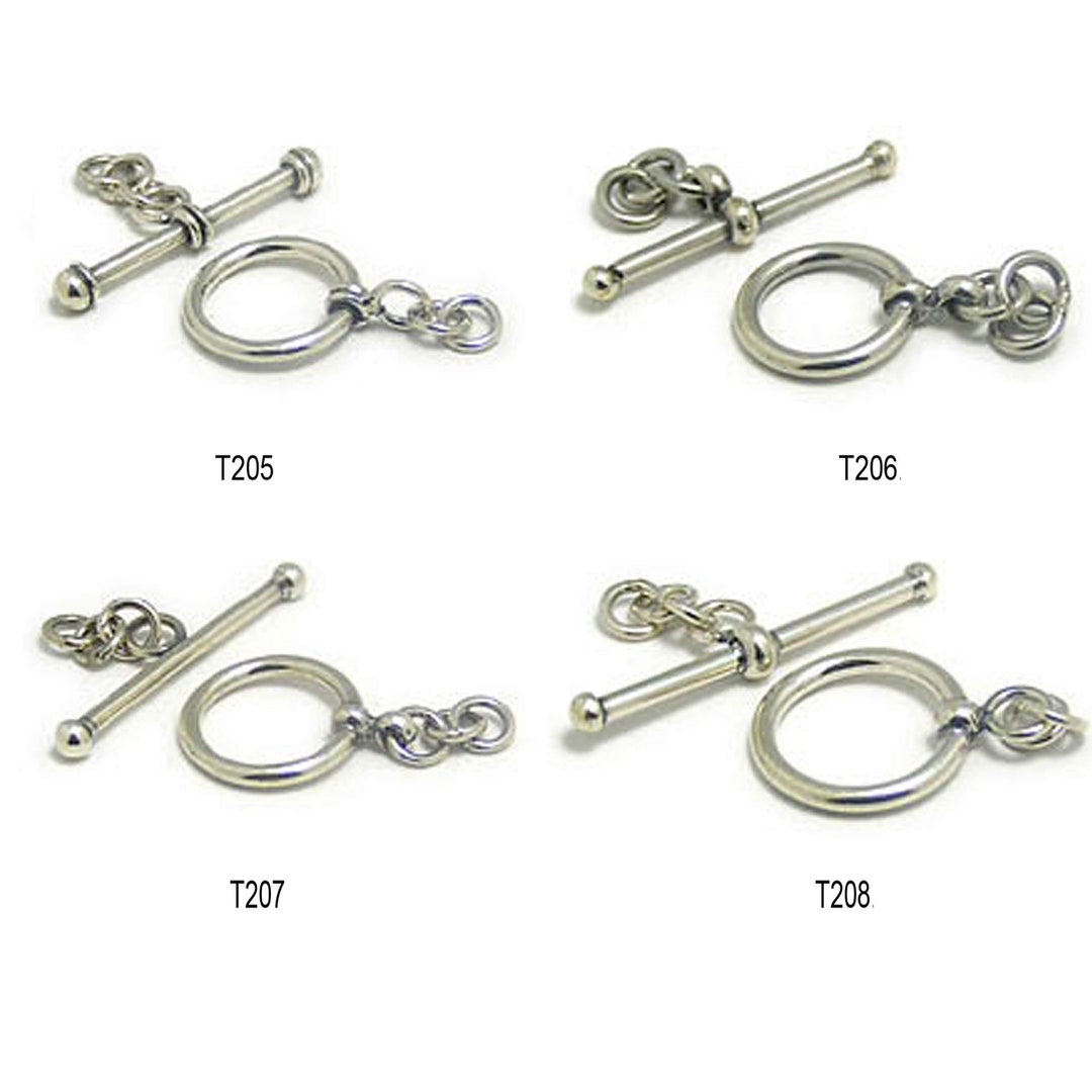 2 Set of Sterling Silver Toggles, Bali Silver Toggles, Bali Style ...