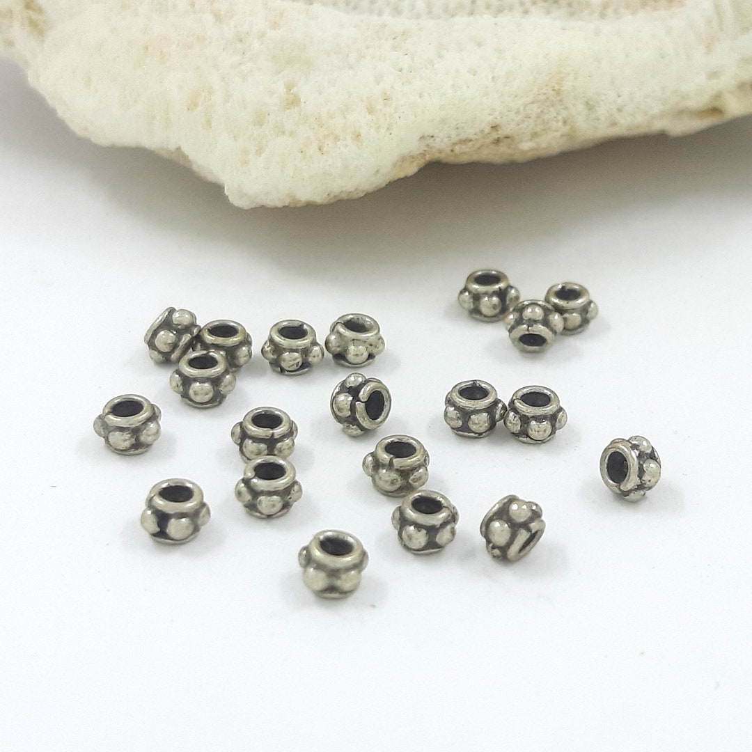 30pcs - 3mm Round, Sterling Silver Bead Spacers Handcrafted, Bali Bead ...