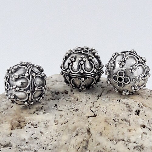 2pcs of 12.5mm Bali Sterling Silver Round Handmade Beads Bali - Etsy