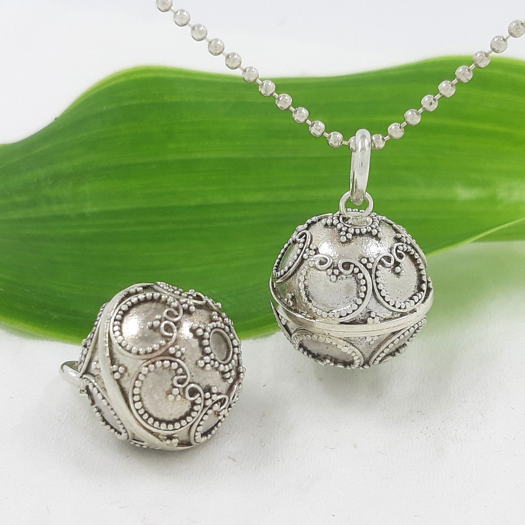16mm, Harmony Ball Sterling Silver Pendant, Bali Chime Harmony Balls ...