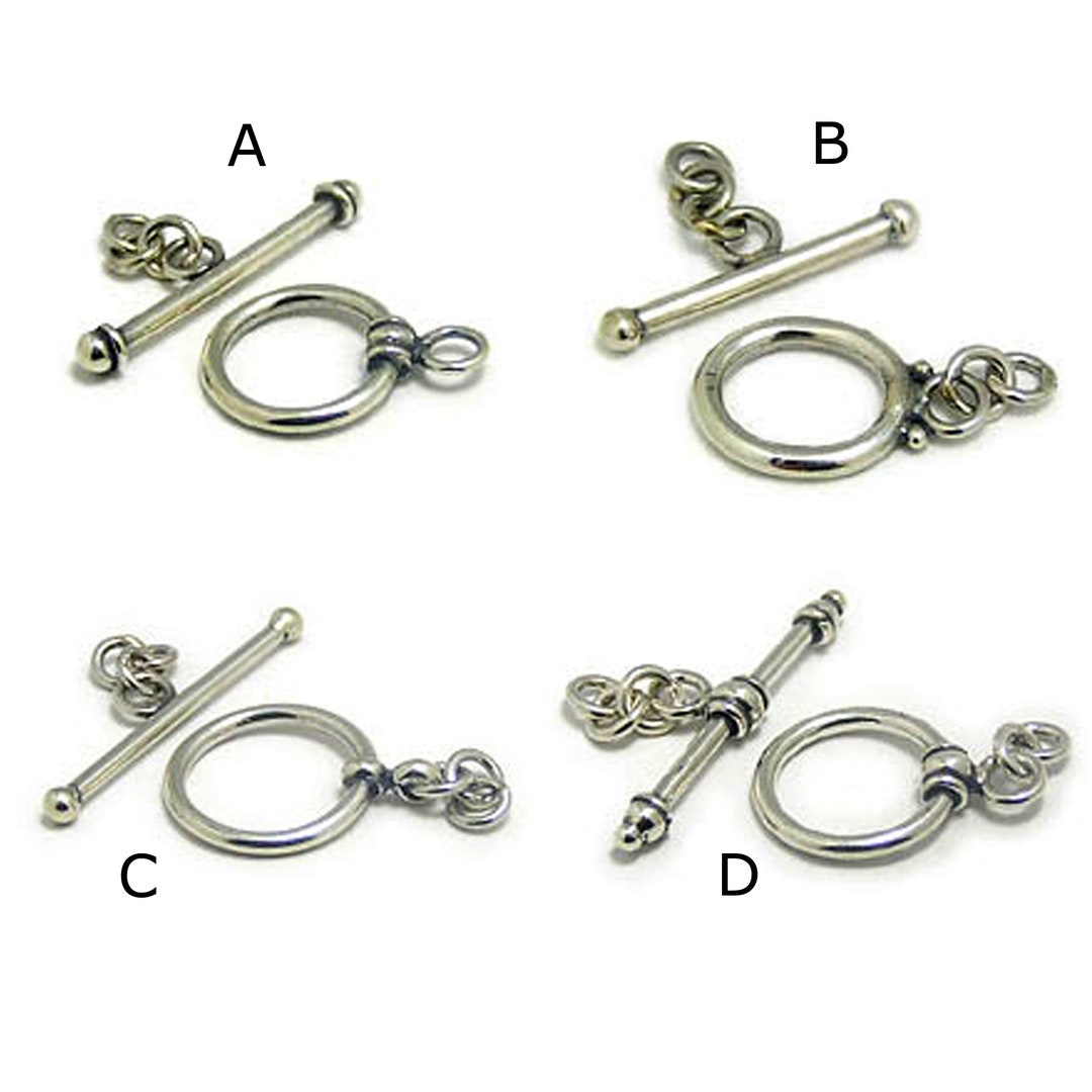 1 Set of Sterling Silver Toggles, Bali Silver Toggles, Bali Style ...