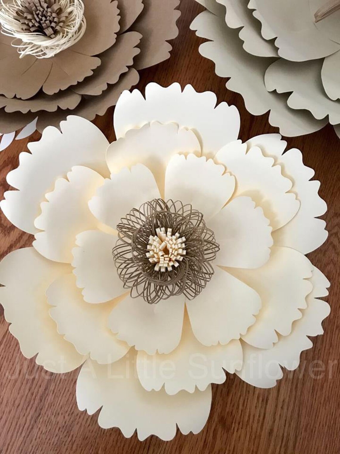 3 Piece Handmade Paper Flower Arrangement Wall Decor Shower | Etsy