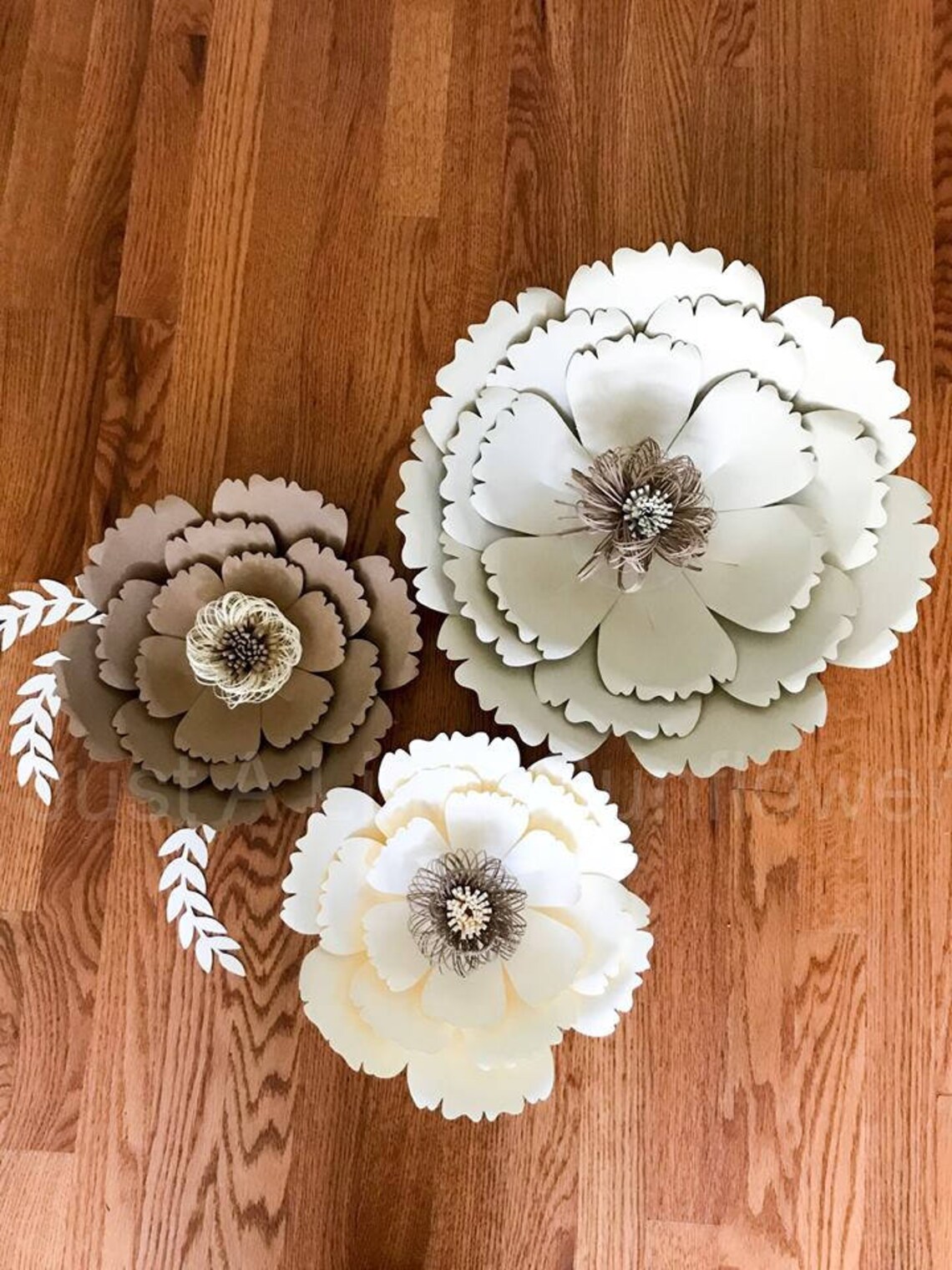 3 Piece Handmade Paper Flower Arrangement Wall Decor Shower | Etsy
