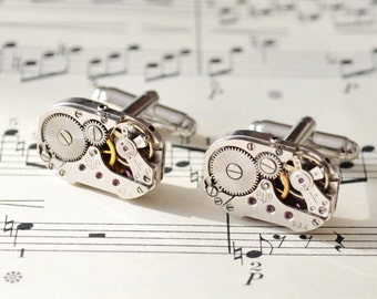 Watch Movement Cufflinks Steampunk Vintage Wedding Groom | Etsy