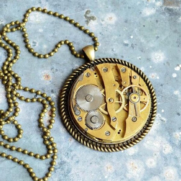 Clockwork Necklace - Etsy