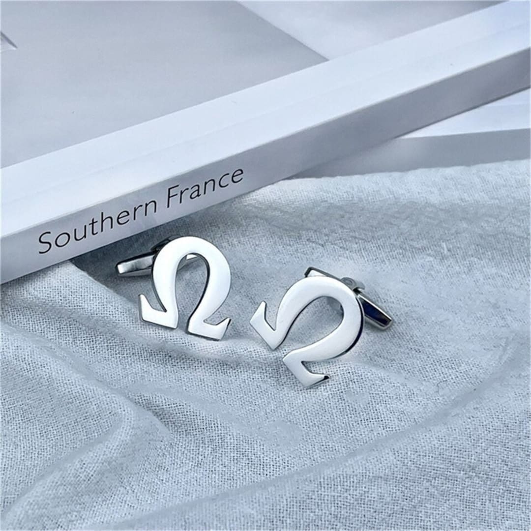 Omega Letters Cufflinks/ Letter Cufflinks/ Gold Cufflinks/ Silver ...