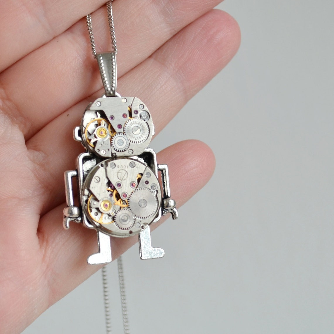 Steampunk Robot Necklace Pendant Industrial Android Steam Punk - Etsy