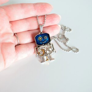 Robot Pendant, Robotic Necklace,robot Boy, Steampunk Necklace, Robot ...