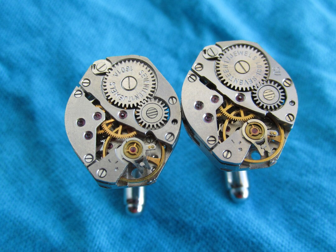 Watch Movement, Cufflinks, Steampunk, Vintage, Wedding Groom Gift, Mens ...