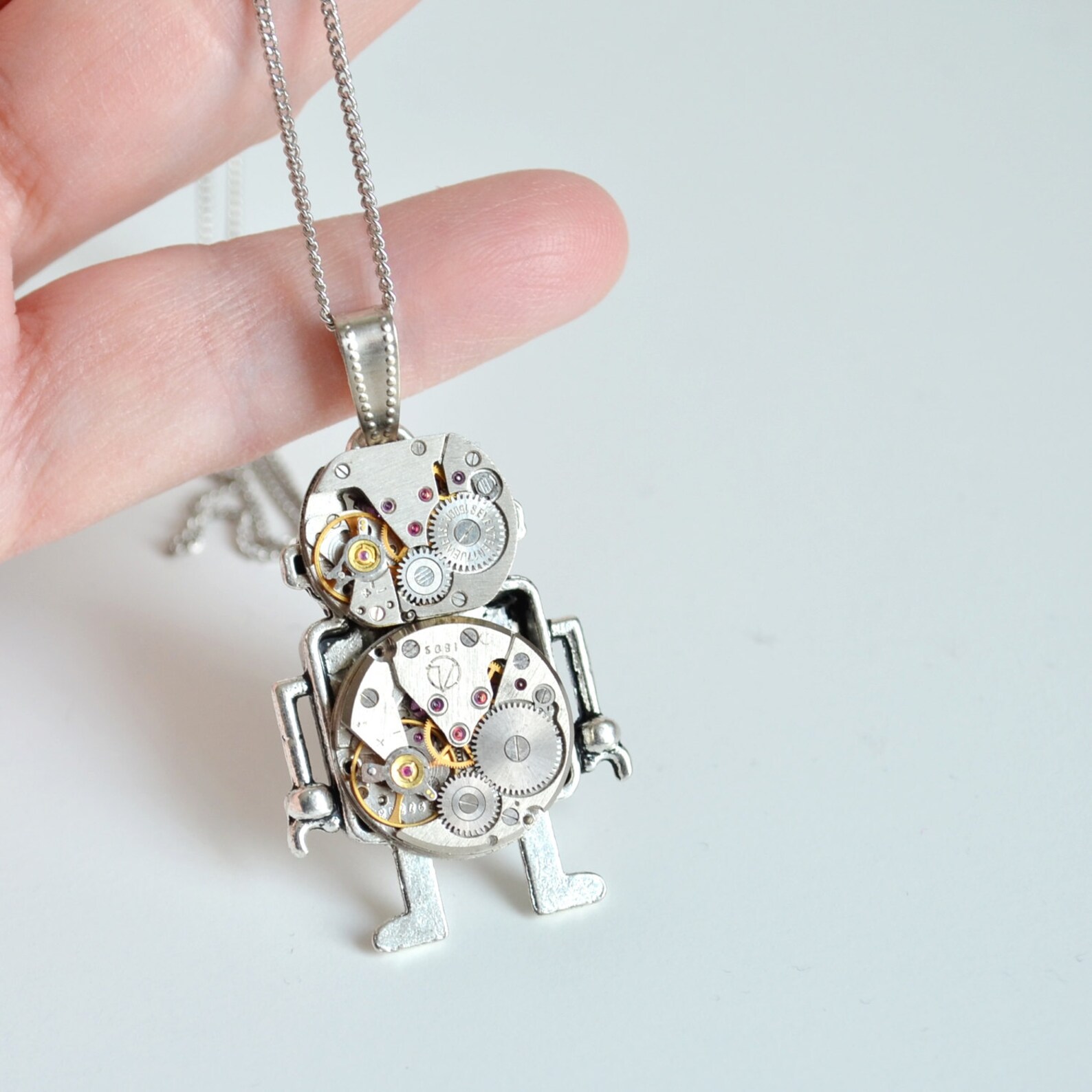 Steampunk Robot Necklace Pendant Industrial Android Steam Punk - Etsy