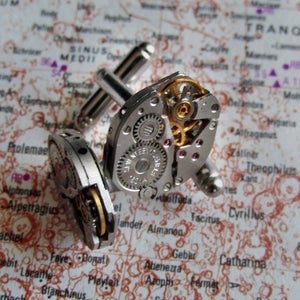 Watch Movement, Cufflinks, Steampunk, Vintage, Wedding Groom Gift, Mens ...