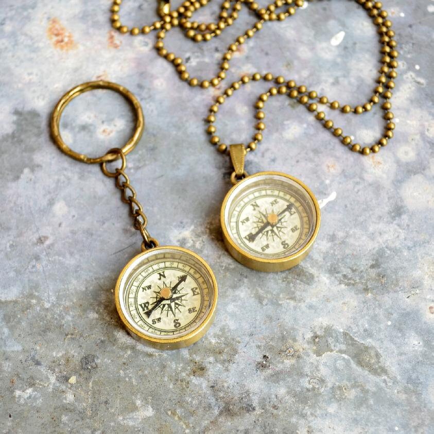 COMPASS PENDANT/ Compass Keychain/ KeyRing/ Key Pendant/ | Etsy