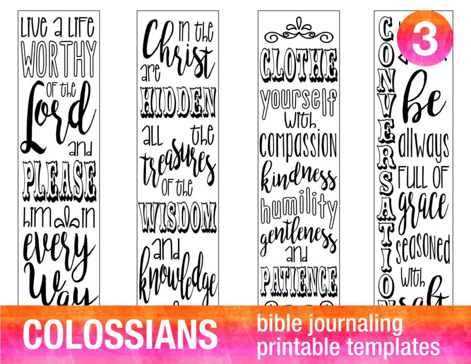 4 Bible Journaling Printable Templates Illustrated Christian - Etsy UK